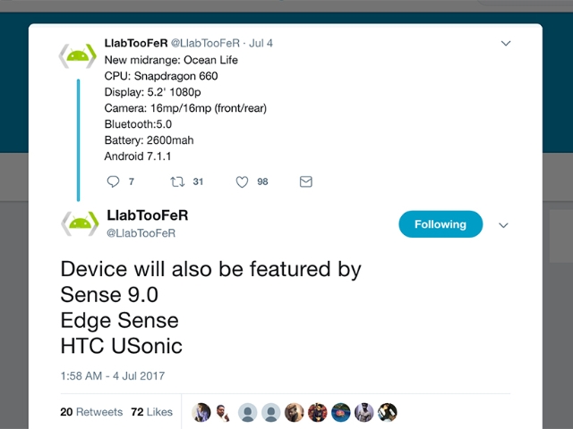 HTC傳推5.2吋新機Ocean Life 承襲握壓體驗- SOGI 手機王