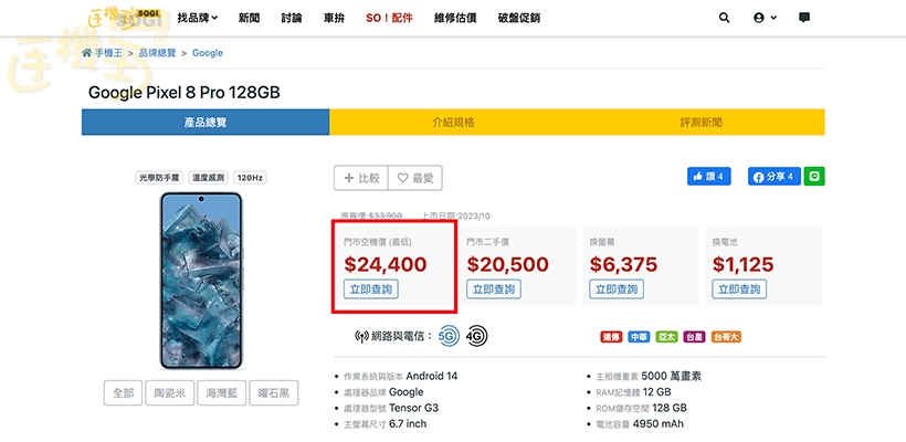 Google Pixel 8系列哪裡買比較划算？通路最低空機價格整理- SOGI 手機王