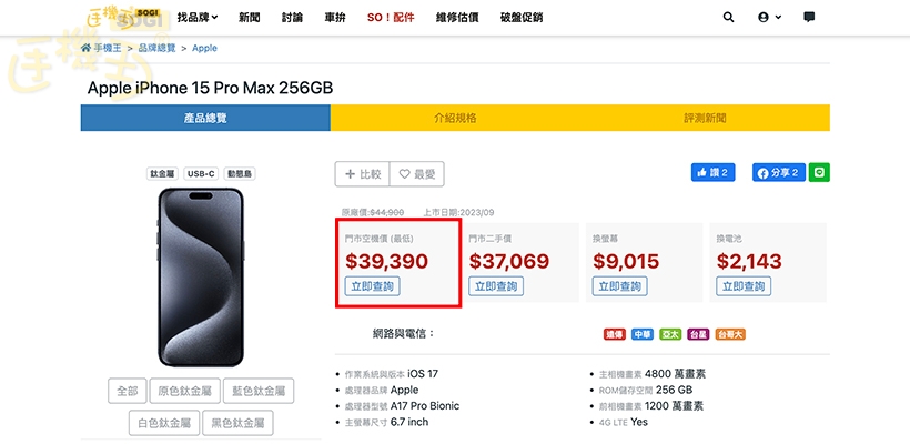 擁有5倍長焦鏡頭的iPhone 15 Pro Max要多少錢？通路最低價格整理(2024.5)- SOGI 手機王