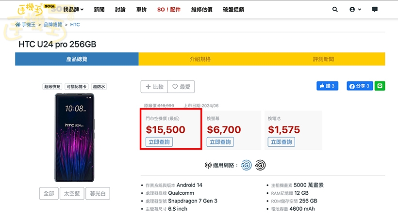 HTC U24 pro最佳入手時間點來了！通路最低價格一次看(2024.10)- SOGI 手機王