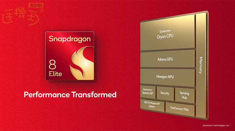 高通發表Snapdragon 8 Elite新旗艦 Oryon CPU首次導入行動平台- SOGI 手機王