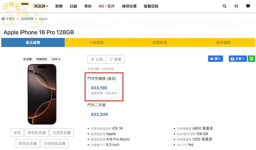 想買便宜iPhone 16 Pro與16 Pro Max來這裡最有保障！通路價格最多省5千(2025.2)- SOGI 手機王