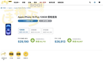 蘋果iPhone 16 Plus上市半年不用3萬就能買到！哀鳳16通路最低價格整理(2025.3)- SOGI 手機王