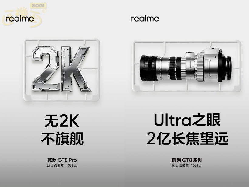 realme GT8 Pro預計10月發表！2K螢幕搭配2億畫素規格長焦鏡頭- SOGI 手機王